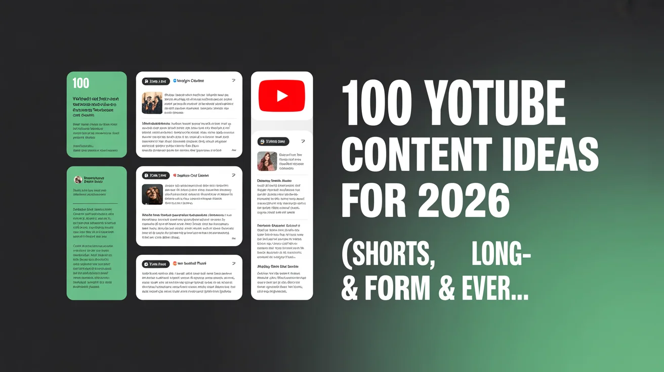 100 YouTube Video Ideas for 2026 (Shorts + Long-Form)